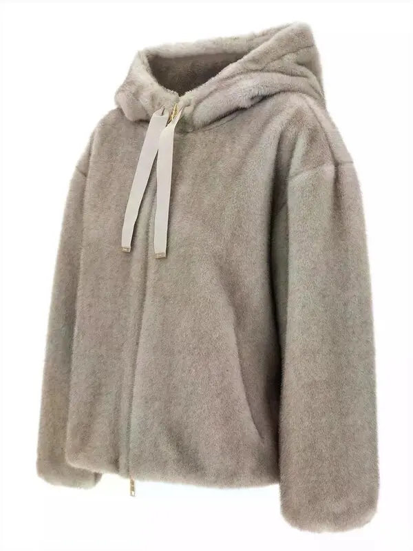 Herno Zip-front Faux Fur Jacket - Neutrals