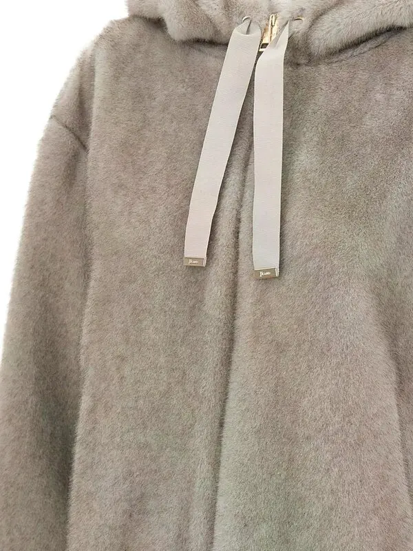 Herno Zip-front Faux Fur Jacket - Neutrals