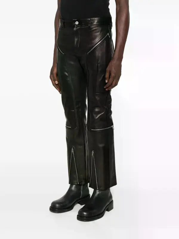 Rick Owens Zip-detail Leather Trousers