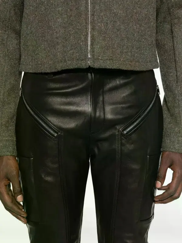 Rick Owens Zip-detail Leather Trousers