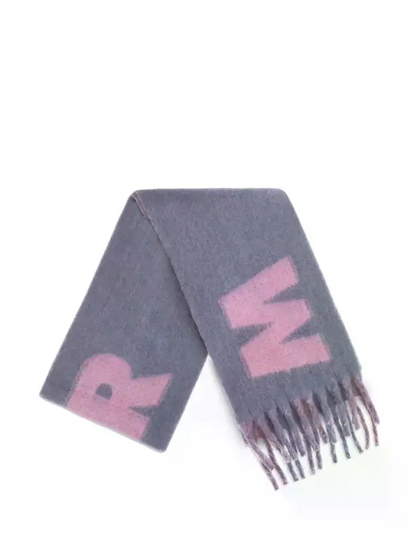Marni Striped Fringed Scarf - Grey