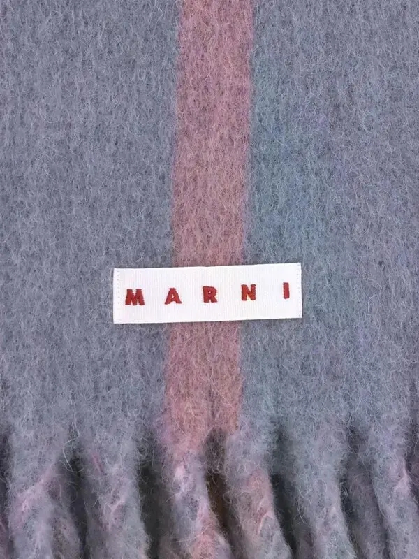 Marni Striped Fringed Scarf - Grey