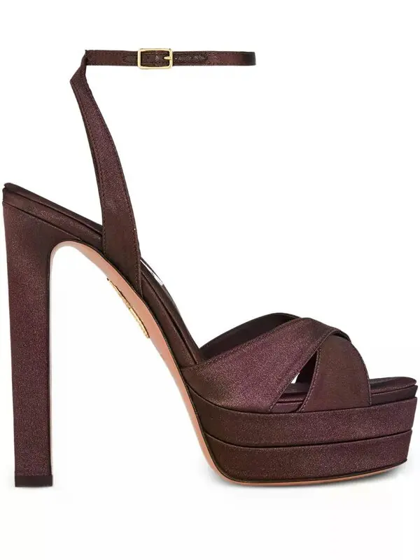 AQUAZZURA 130mm Divine Plateau Sandals - Brown