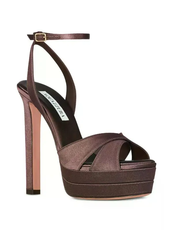 AQUAZZURA 130mm Divine Plateau Sandals - Brown