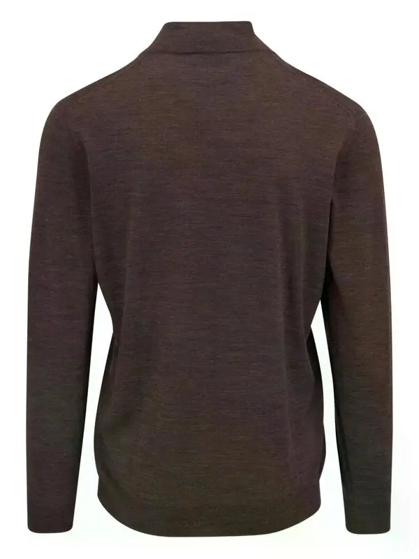 Fedeli Half-zip Wool Sweater - Brown