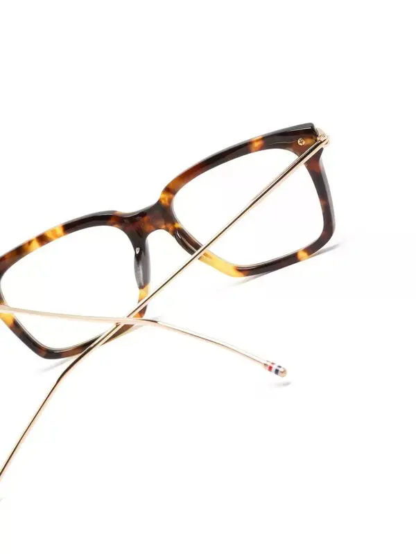 Thom Browne Tortoiseshell-effect Rectangle-frame Glasses - Brown