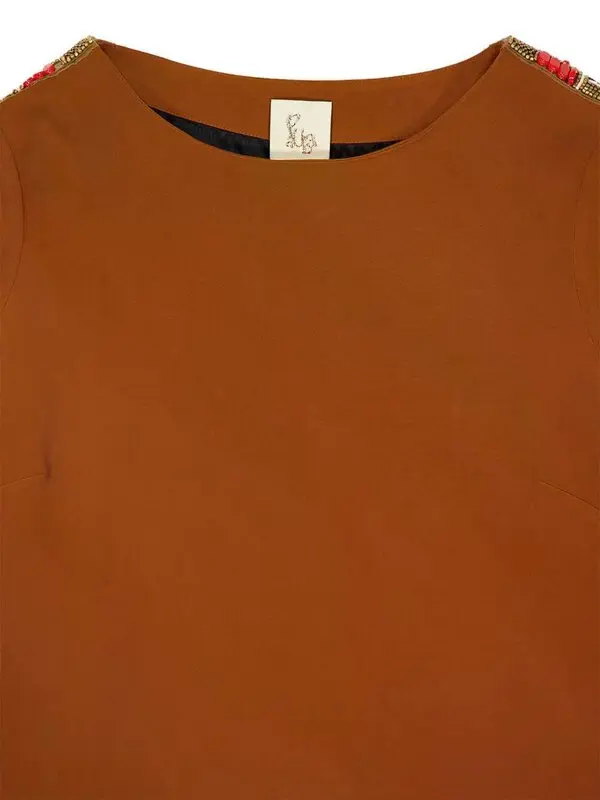 PAULA Beaded Boat-neck Top