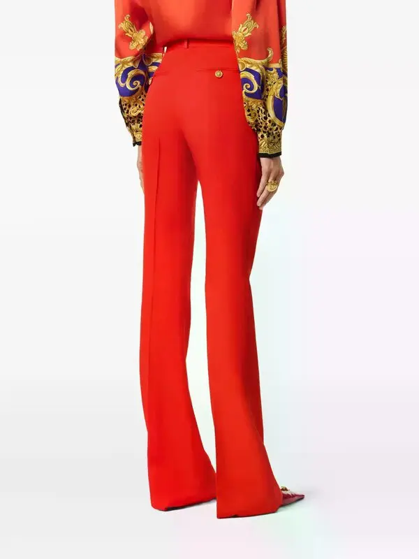 Versace Wool-blend Flared Trousers - Red