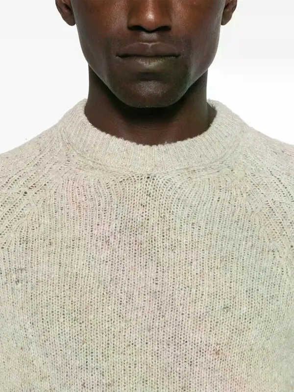 Canali Speckled Crew-Neck Sweater Neutrals Editorialist
