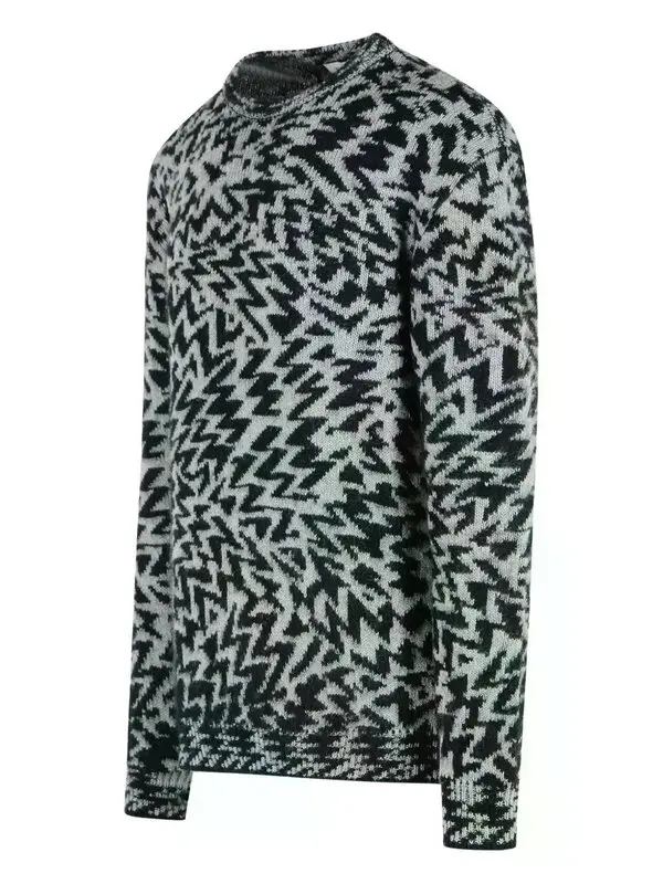 LANEUS Abstract-pattern Crew-neck Sweater