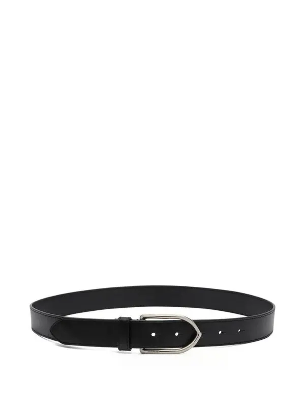 Jacquemus The Bambino Engraved-buckle Leather Belt - Black
