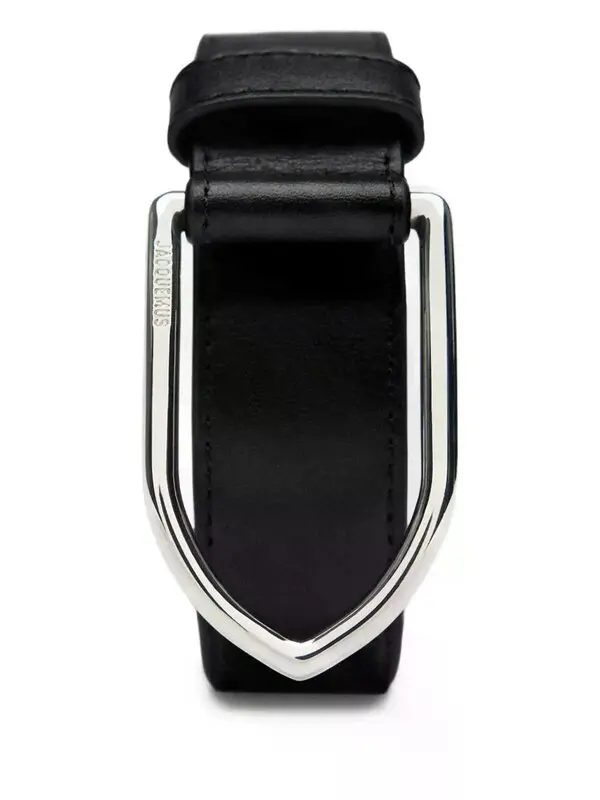 Jacquemus The Bambino Engraved-buckle Leather Belt