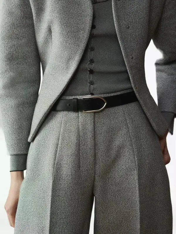 Jacquemus The Bambino Engraved-buckle Leather Belt