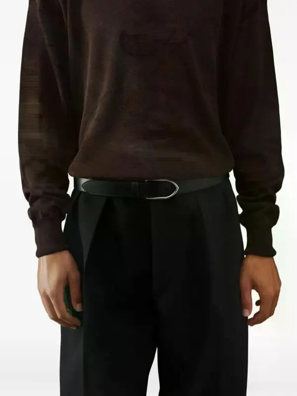 Jacquemus The Bambino Engraved-buckle Leather Belt