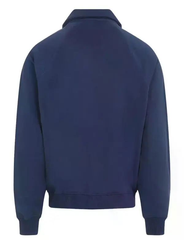 Casablanca Polo-neck Embroidered Sweatshirt - Blue