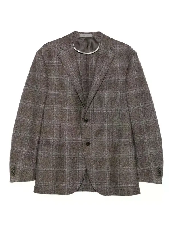Corneliani Checked Two-button Blazer - Brown