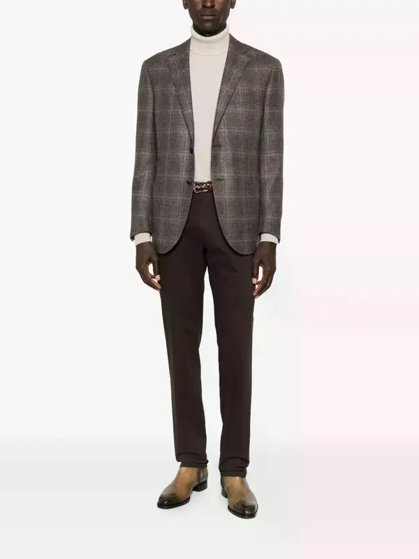 Corneliani Checked Two-button Blazer - Brown