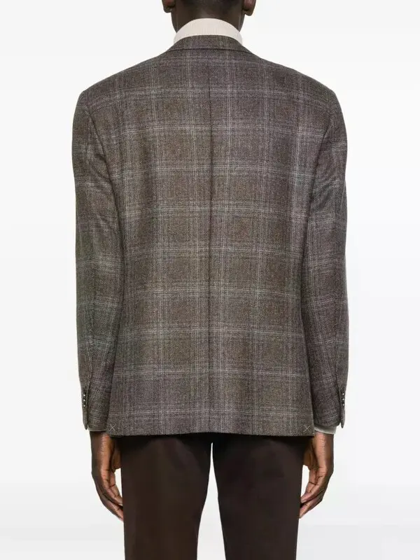Corneliani Checked Two-button Blazer - Brown