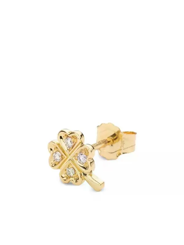 WE BY WHITEBIRD 18k Yellow Clover Diamond Earring - Gold