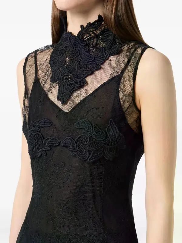 Blumarine High-neck Mini Dress