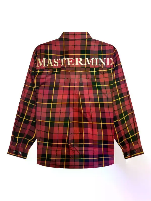 MASTERMIND WORLD Skull-embroidered Plaid Shirt