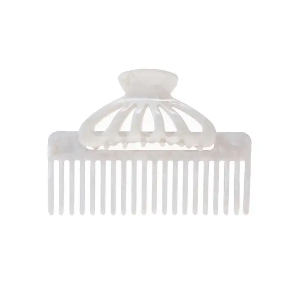 BY ADINA EDEN Comb And Claw Clip Set - White
