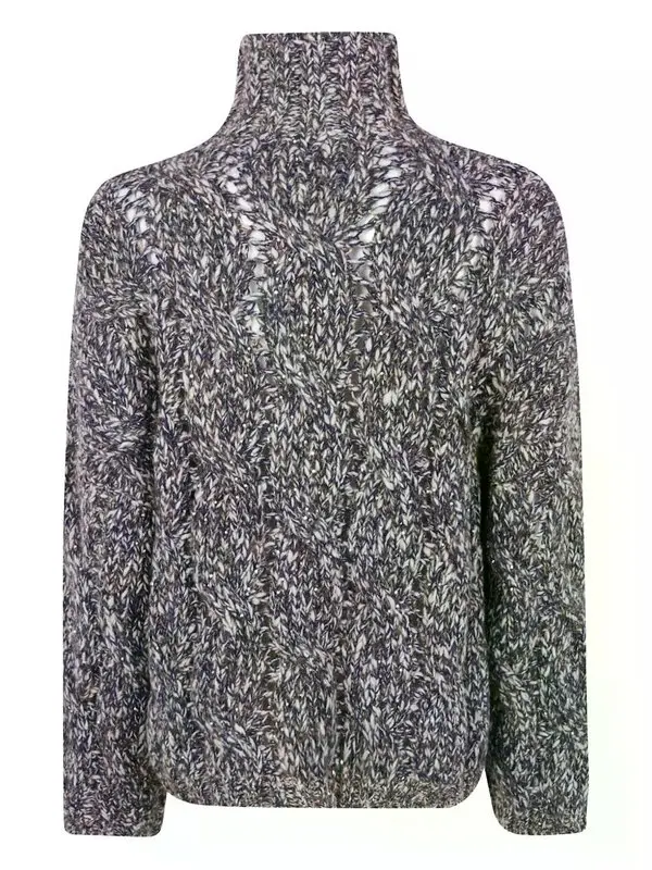 Brunello Cucinelli High-neck Long-sleeve Sweater - Blue