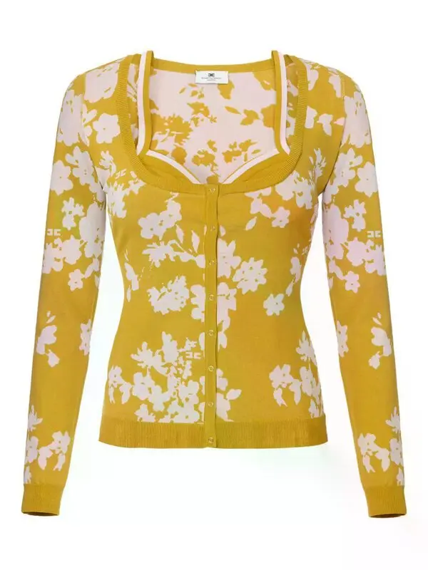 Elisabetta Franchi Floral Jacquard Cardigan - Dj4