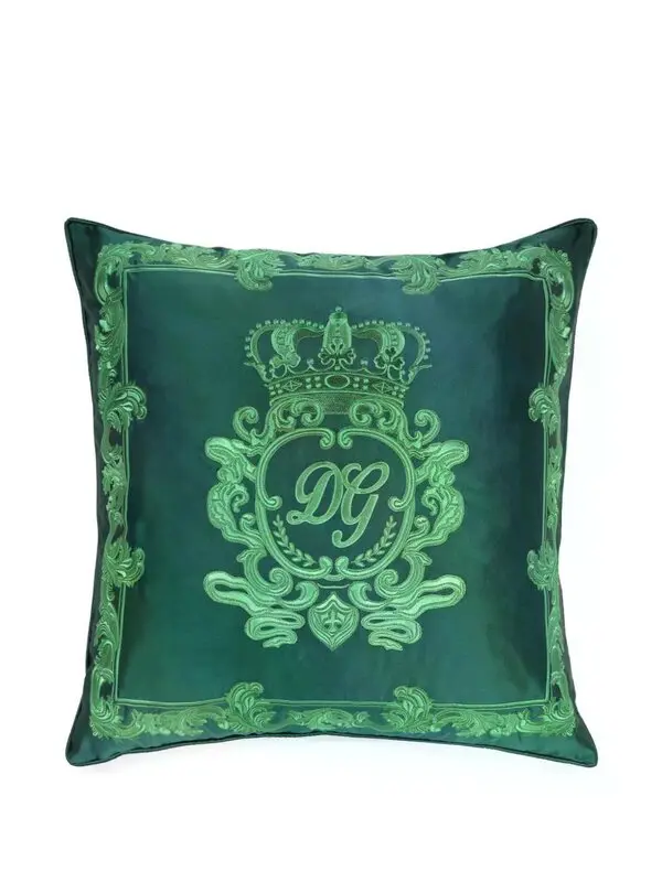 Dolce & Gabbana Dg-logo Embroidered Cushion - Green