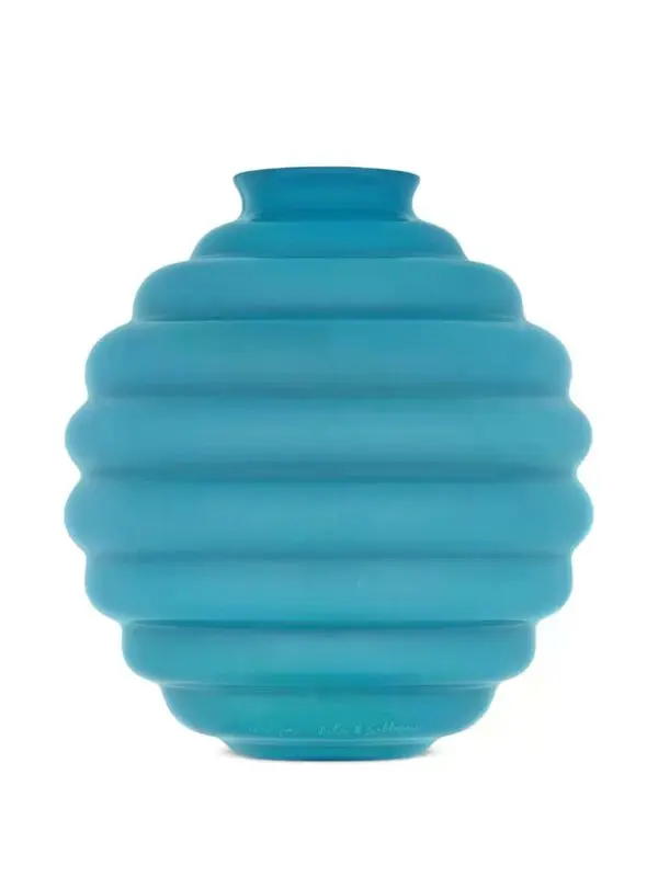 Dolce & Gabbana Ribbed Round Vase - Blue