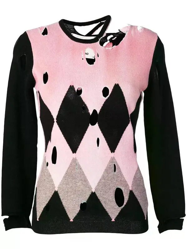 BALLANTYNE Distressed Diamond Sweater