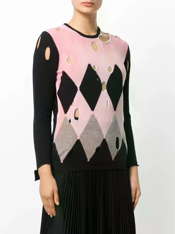 BALLANTYNE Distressed Diamond Sweater