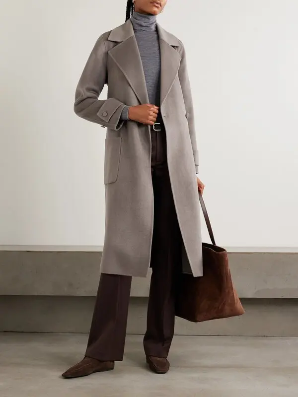 JOSEPH Arline Belted Wool And Cashmere-blend Coat - Neutrals