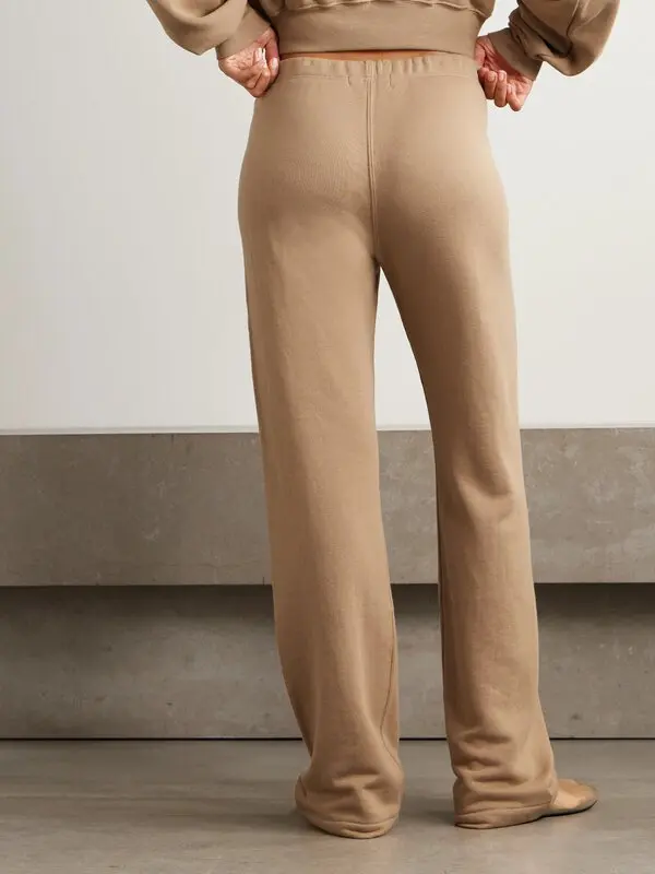 Eterne Embroidered Cotton And Modal-blend Jersey Sweatpants - Brown