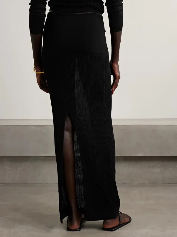 SKIMS Sheer Knit Foldover Maxi Skirt