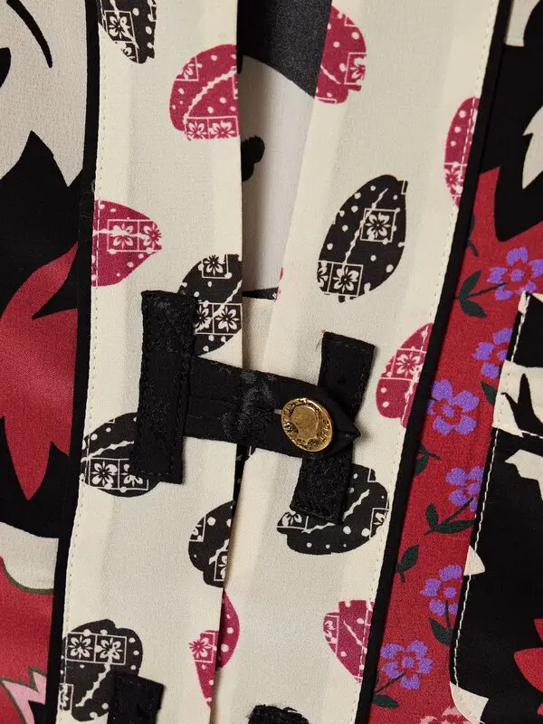 Maison Mayle Printed Silk-crepe Blouse