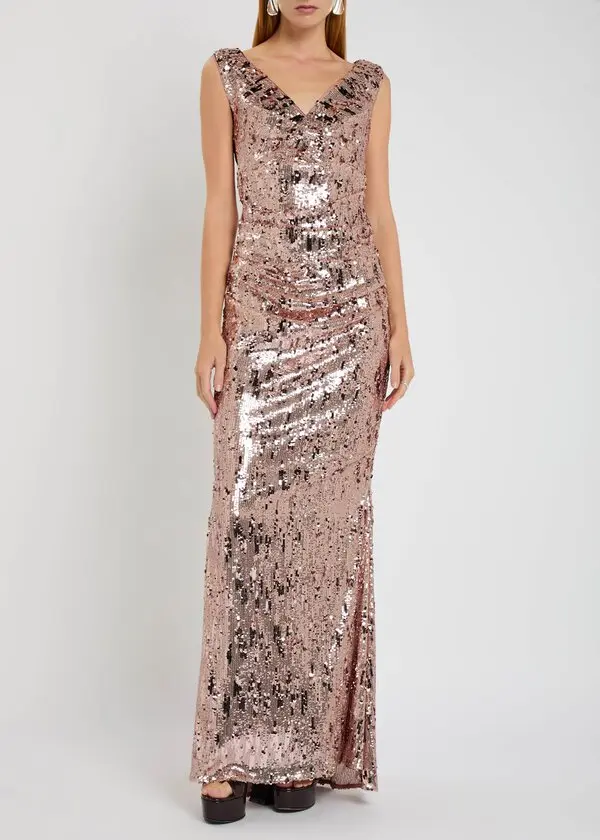 Talbot Runhof Sequin-embellished Tulle Gown