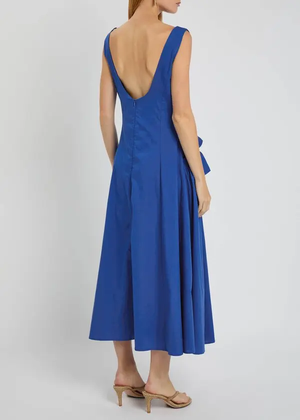 SISTER JANE Bow-embellished Woven Midi Dress