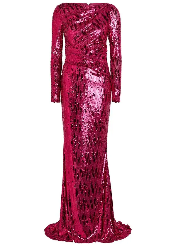 Talbot Runhof Sequin-embellished Tulle Gown
