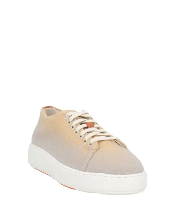 Santoni Low-top Sneakers In Flannel And Leather