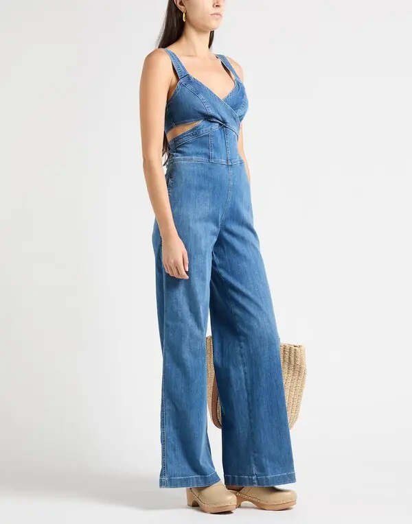 Liu Jo Cotton-blend Denim Jumpsuit