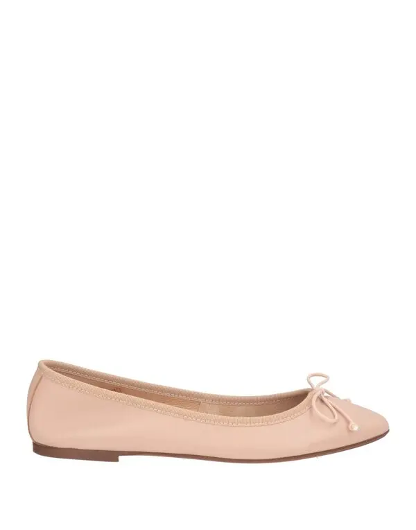 OVYE Leather Ballet Flats With Bow Detailing - Pink