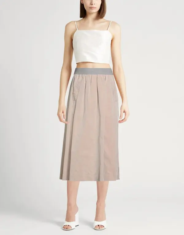 Peserico Polyester Flared Midi Skirt