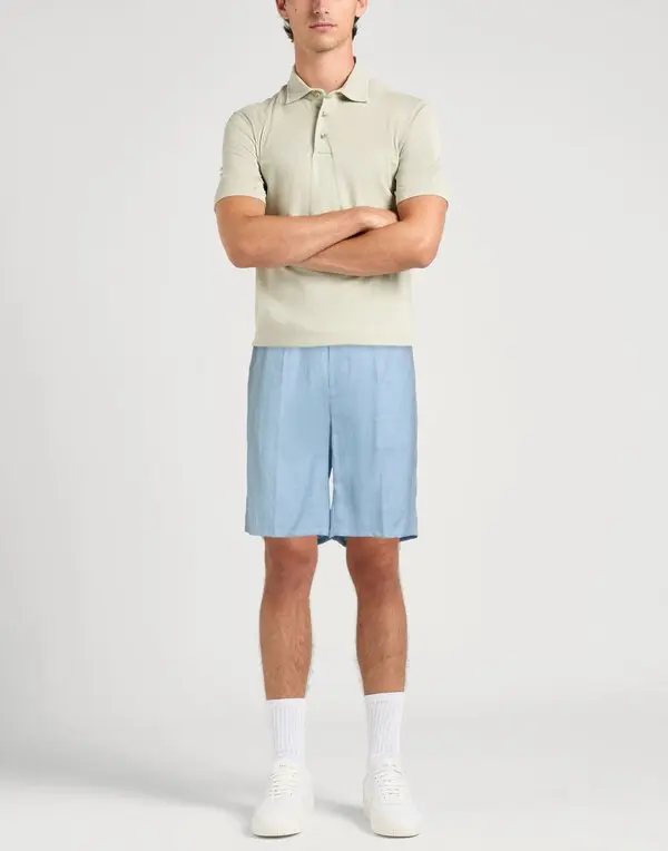 LIU •JO MAN Linen Bermuda Shorts - Blue