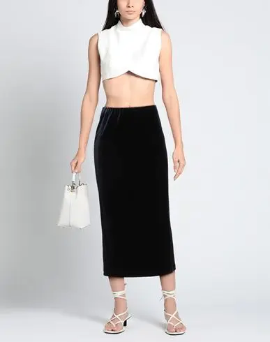 TENSIONE IN Velvet Pencil Midi Skirt