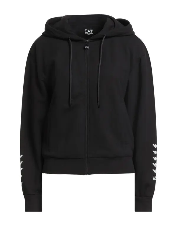 EA7 Cotton-elastane Fleece Sweatshirt - Black