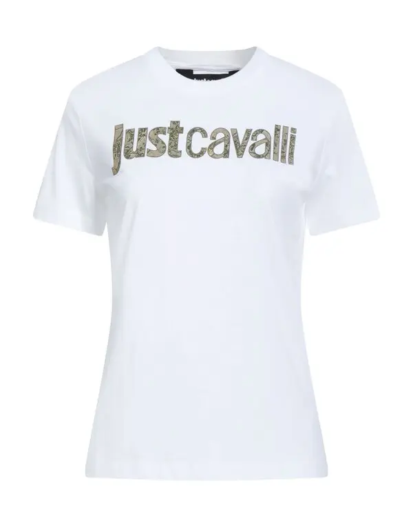 Just Cavalli Cotton T-shirt With Logo Print - White