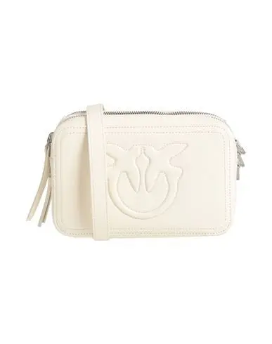 Pinko Ivory Calfskin Camera Bag - White