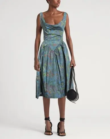 VIVIENNE WESTWOOD Midi Dress Slate Cotton - Slate Blue