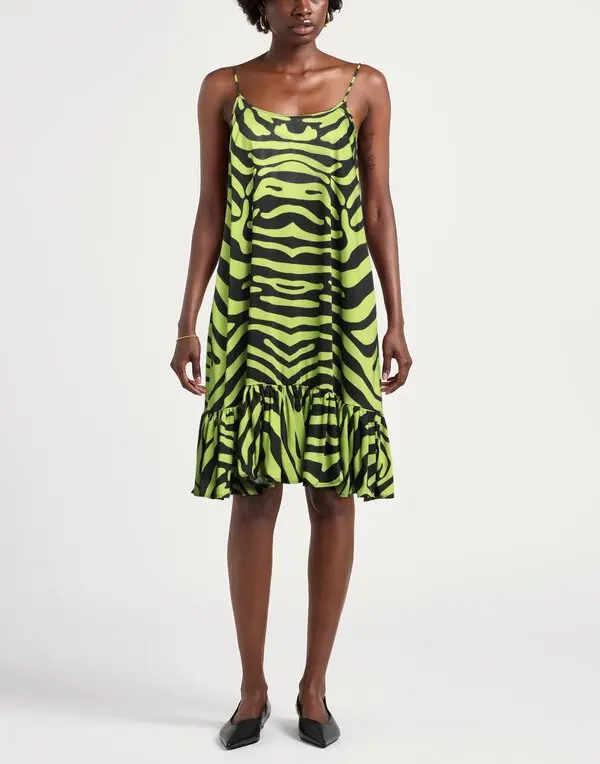 Jijil Zebra Print Midi Dress In Green - 79% Off | Editorialist
